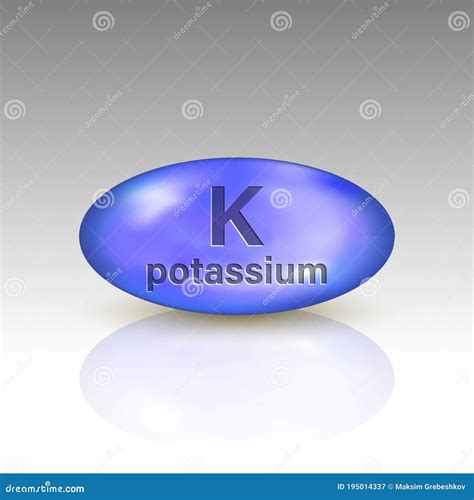 Potassium Icon Mineral Drop Pill Capsule Stock Illustration