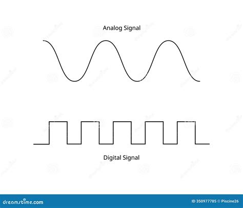 analog signal and digital signal stock illustration illustration of