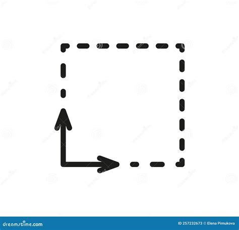 Square Area Icon Coordinate Axes Sign Coordinate System Flat Math Graph Icon Measuring Land