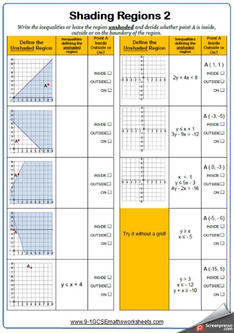 Shading Inequalities Worksheet Tes Imperial Letter Stamps