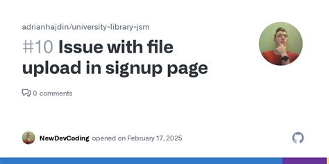 Issue With File Upload In Signup Page · Issue 10 · Adrianhajdin