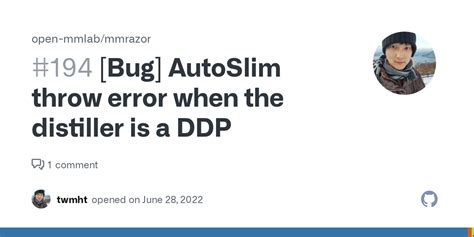 Bug Autoslim Throw Error When The Distiller Is A Ddp · Issue 194 · Open Mmlabmmrazor · Github