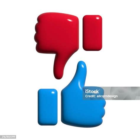 3d 버블 벡터 엄지 손가락 위로 및 엄지 손가락 아래 아이콘 파란색과 빨간색 좋아요 및 싫어요 아이콘 모양입니다 벡터 일러스트 레이 션 Png 설정 투명 배경에 고립 된