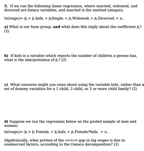 solved if we run the following linear regression where