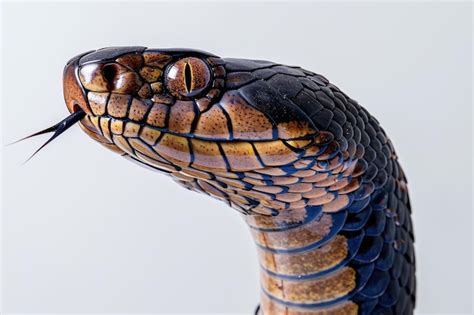 Premium Photo A Cobra Striking With Its Fangs Exposed