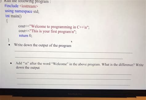 Solved Kün The Following Program Include Using Namespace