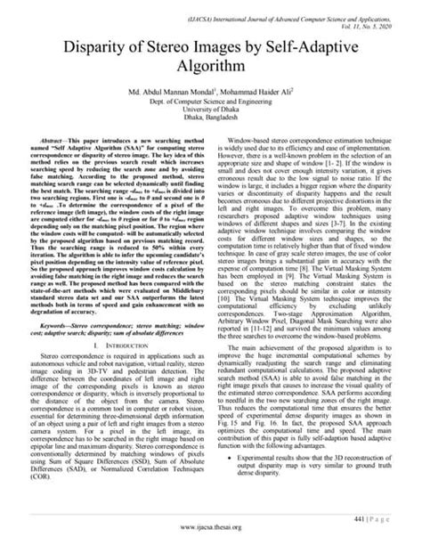 paper 58 disparity of stereo images by self adaptive algorithm pdf