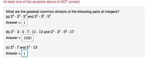 Solved At Least One Of The Answers Above Is Not Correct
