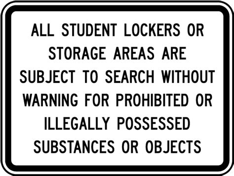 Vinyl Stickers Lockers Subject To Search Sign Safety And Warning