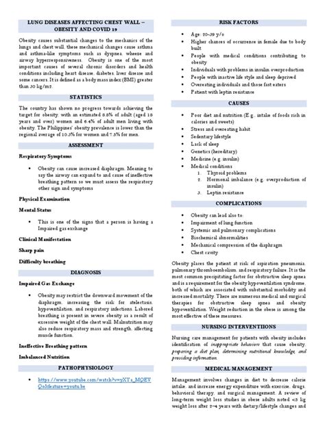 Lung Diseases Affecting Chest Wall Pdf Obesity Respiratory Diseases
