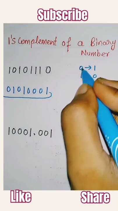how to find 1 s complement of a binary number hindi numbersystem binarynumber shorts youtube