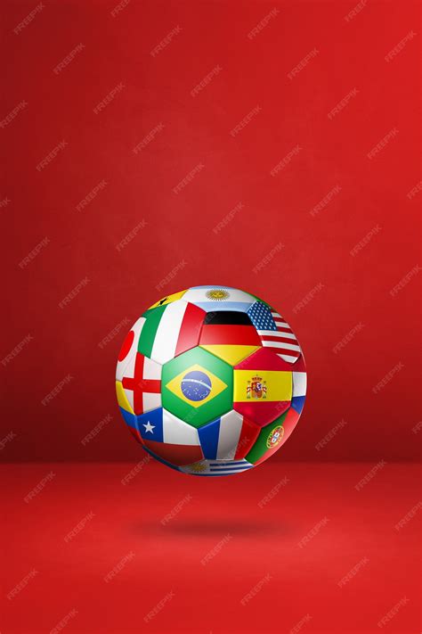 Premium Photo Football Soccer Ball With National Flags Isolated On A