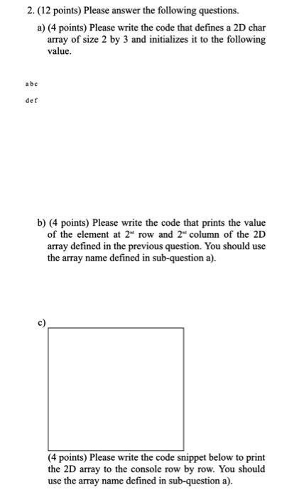 solved 2 12 points please answer the following questions