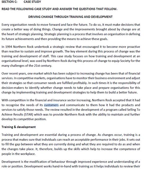 Solved SECTION C CASE STUDY READ THE FOLLOWING CASE STUDY Chegg Com