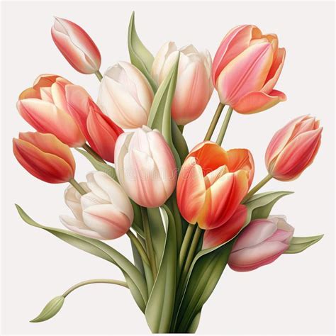 Creating Ultra Realistic 4k Tulip Bouquet Digital Art Tutorial Stock Illustration Illustration