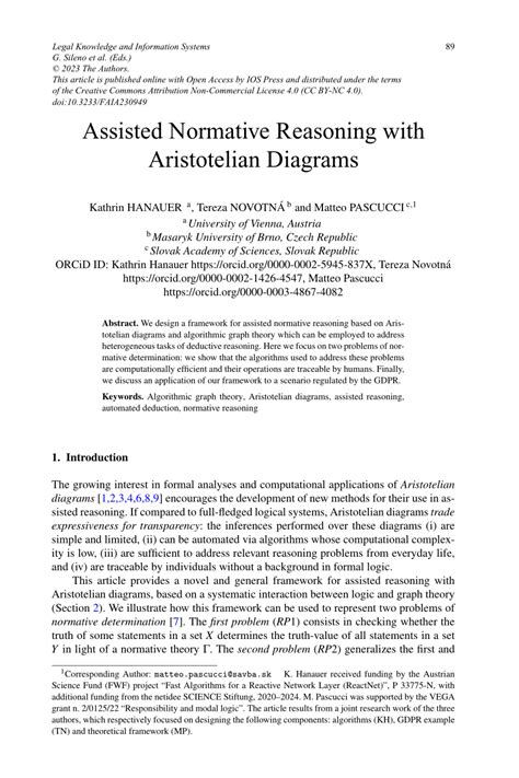 Pdf Assisted Normative Reasoning With Aristotelian Diagrams