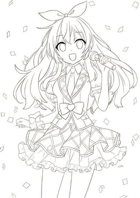 Cuerpo Dos Chica Anime Para Colorear Imprimir E Dibujar ColoringOnly