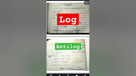 Logarithms Log And Antilog Logarithm Chemistry Trending Shorts