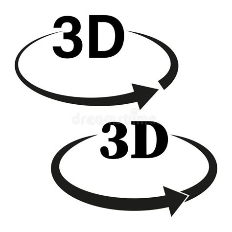 3d Rotation Icons Circular Arrow Symbols Three Dimensional Graphic