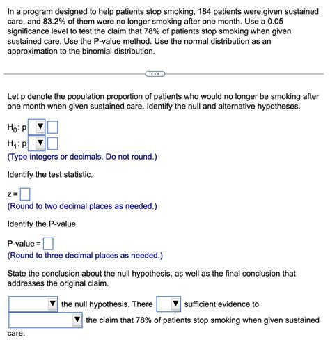 Solved In A Program Designed To Help Patients Stop Smoking