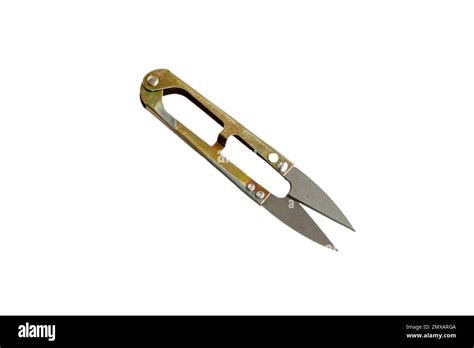 Small Garden Pruning Scissors On Isolated White Background Stock Photo Alamy