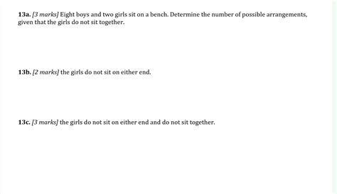 Solved 13a 3 Marks Eight Babes And Two Girls Sit On A Chegg Com