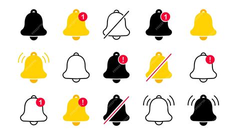 Premium Vector Notification Bell Icon Set Notice Message Alarm Symbol