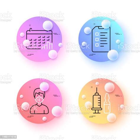 달력 그래프 체크리스트 및 의료 예방 접종 최소 선 아이콘 웹 응용 프로그램 인쇄용 벡터 3차원 형태에 대한 스톡 벡터 아트 및 기타 이미지 Istock