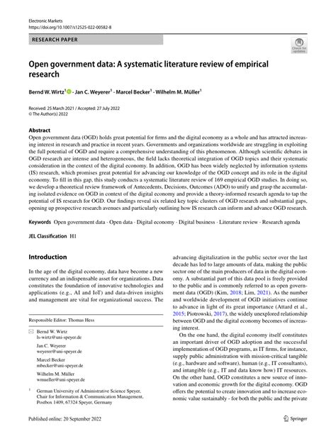 Pdf Open Government Data A Systematic Literature Review Of Empirical Research