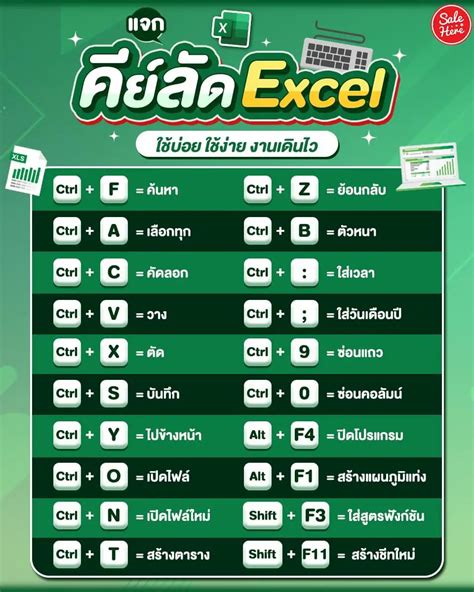 แจก คีย์ลัดexcel 💻 ใช้บ่อย ใช้ง่าย แกลเลอรีที่โพสต์โดย Sale Here Lemon8