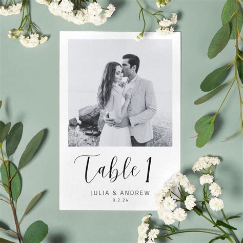 Wedding Table Numbers Printable Photo Table Numbers Editable Table Number Template Table