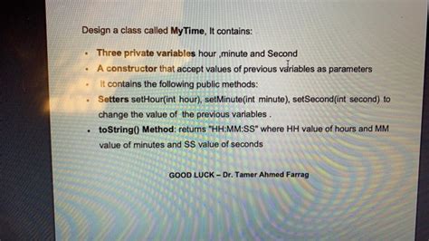 Solved Design A Class Called Mytime It Contains • Three