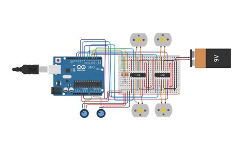 Circuit Design Copy Of Arduino Dc Motor Pwm H Bridge Fwd Rev Switch Tinkercad