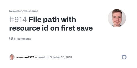 file path with resource id on first save · issue 914 · laravel nova issues · github