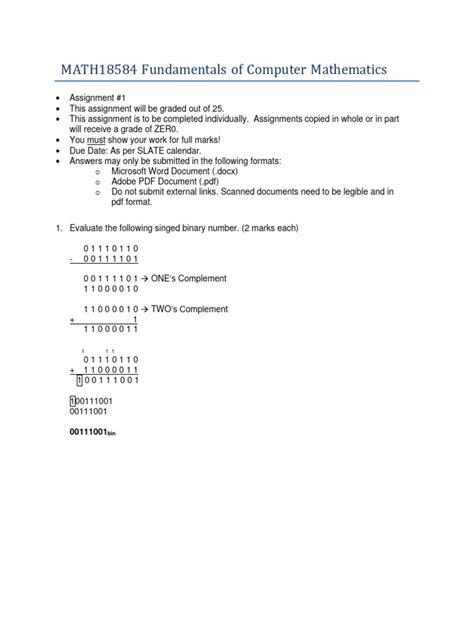 Assignment 1 2023 Solution Pdf Mathematics Arithmetic