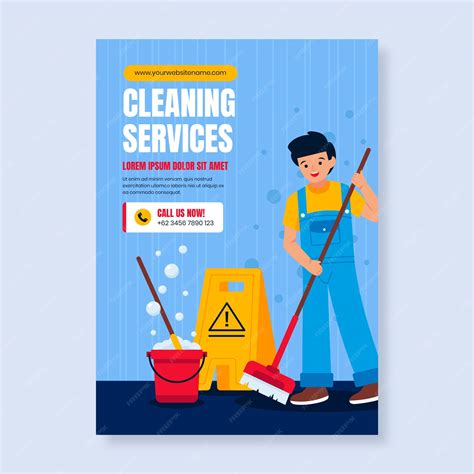 Premium Vector Cleaning Service Poster Template Design