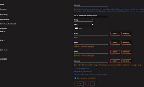 Docker Domoticz 400 Bad Request R Unraid