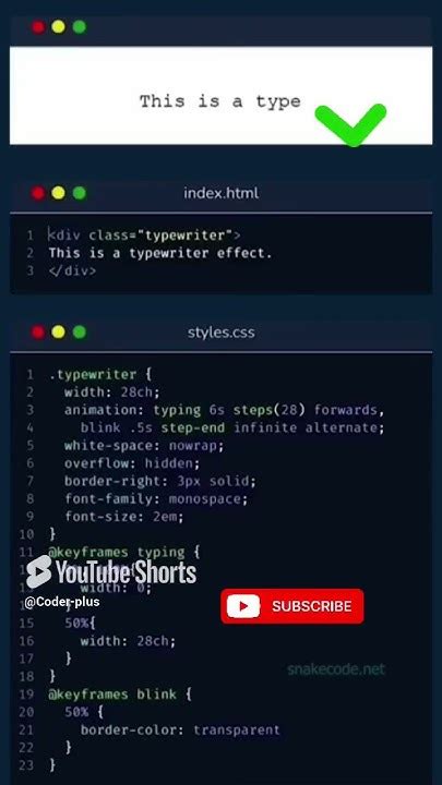 Typing Effect Html Css Javascript Coding Cssanimation Codinglife Webdeveloper