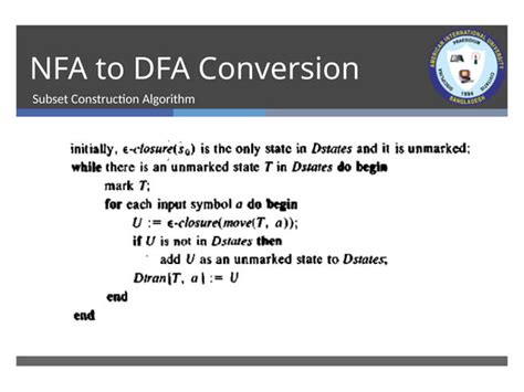 Nfa To Dfa Conversion Using Subset Construction Method Ppt