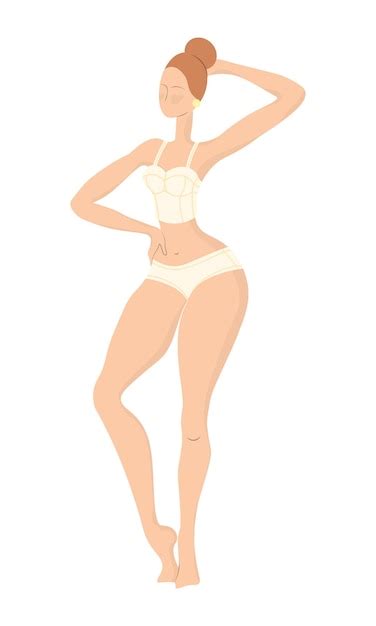 Premium Vector Erotic Slender Full Length Model In Romantic Underwear