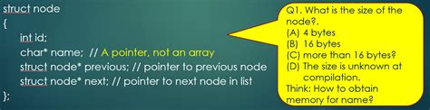 Solved Struct Node Q1 What Is The Size Of The Node A 4