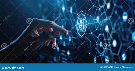 Hand Interacting With A Futuristic Digital Interface Royalty Free Stock Image Cartoondealer