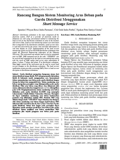 Jurnal Rancang Bangun Sistem Monitoring Arus Beban Pada Gardu Distribusi Menggunakan Short