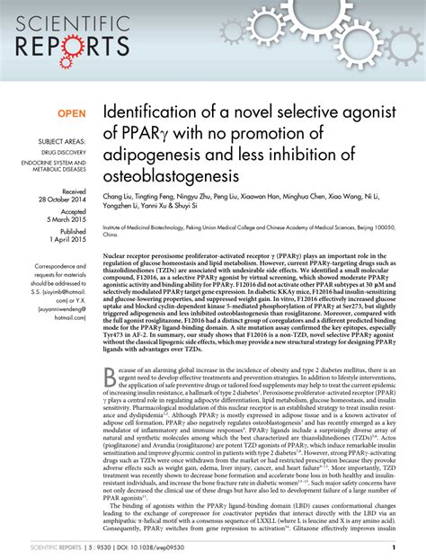 Pdf Corrigendum Identification Of A Novel Selective Agonist Of Pparγ