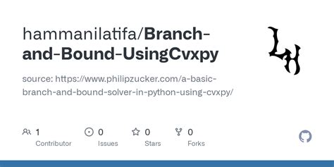 GitHub Hammanilatifa Branch And Bound UsingCvxpy Source Https