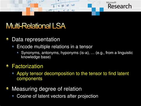 Ppt Multi Relational Latent Semantic Analysis Powerpoint