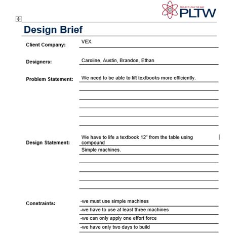 Design Statement Examples Pltw Pltw Design Brief Overview Youtube Steps Of Experimental