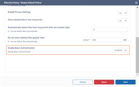 Enabling Basic Authentication Filecloud Docs Server
