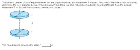 Solved Two Coaxial Parallel Disks Of Equal Diameter 1 M Are