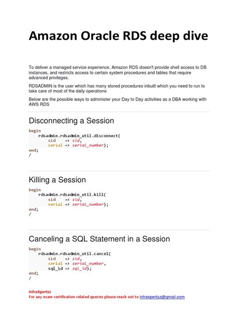 Daily Tasks In Oracle Rds Pdf Databases Backup